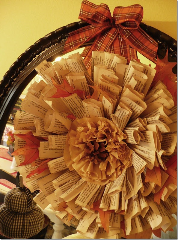 Fall Book Page Wreath & Some Pumpkin Ideas - A Cultivated Nest